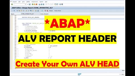 SAP ABAP ALV REPORT How To Add Title Header To ALV Report How To