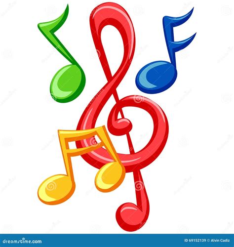 Notas Coloridas De La Música Ilustración del Vector Ilustración de