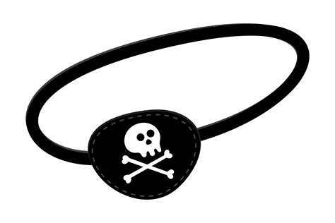 Pirat Augenklappe Symbol Zeichen Flachen Stil Design Vektor