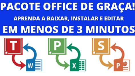 Como Instalar Pacote Office Gr Tis Youtube