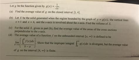 solved let g be the function given by g x 1 squareroot x