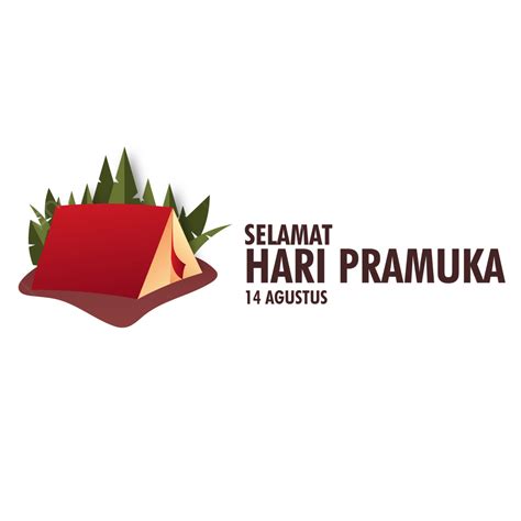 Scout Hari Pramuka Vector Art PNG Text Selamat Hari Pramuka With