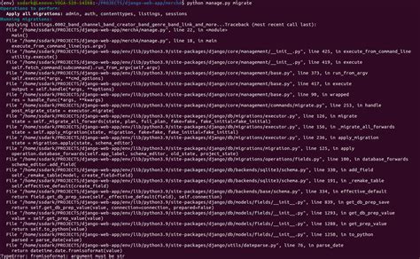 Python Django Migrate Error Formisoformat Argument Must Be String