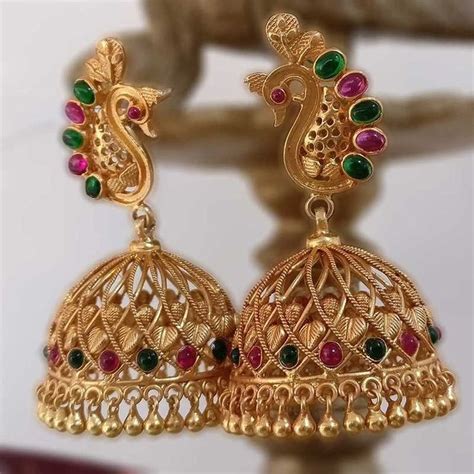 Nature Inspired Jewelry StyleChum Gold Jhumka Earrings Gold