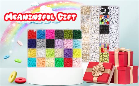 FEMBW 7200 Pièces Kit Perles Plates pour Bracelet 24 Couleurs 6 mm