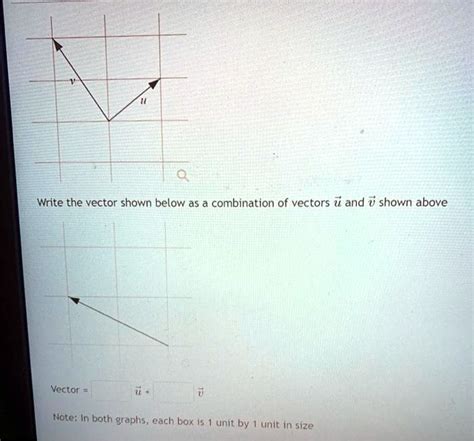solved write the vector shown below as a combination of vectors i and u shown above vector note