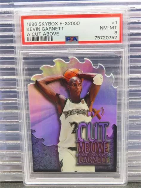 1996 97 SKYBOX E X2000 Kevin Garnett A Cut Above 1 PSA 8 Neuf Mt