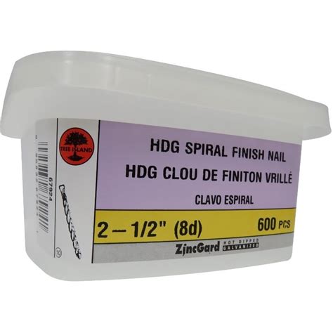 Paquet de 600 clous de finition en spirale Ardox de 2 1 2 po galvanisés