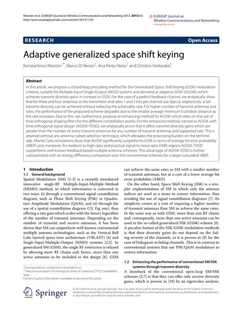 pdf adaptive generalized space shift keying