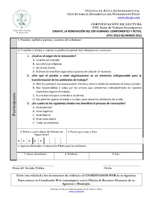 Solicitud De Certificaci N De Lectura STIC 02 Oficina De Tica