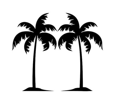 Modelo de ícone de palmeira ilustração vetorial silhueta de palmeira