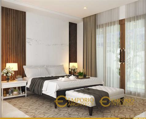 Desain Kamar Tidur Interior Rumah 1 Lantai Style Villa Bali Tropis