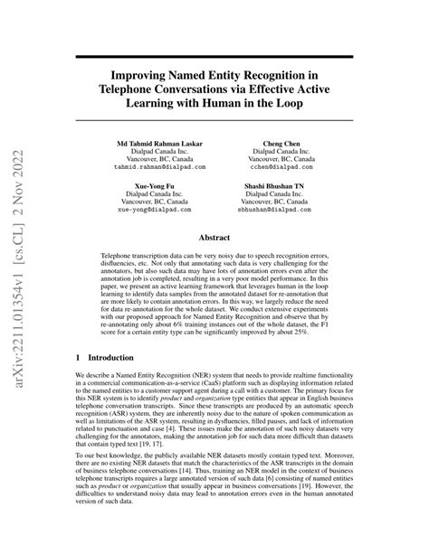 pdf improving named entity recognition in telephone conversations via effective active