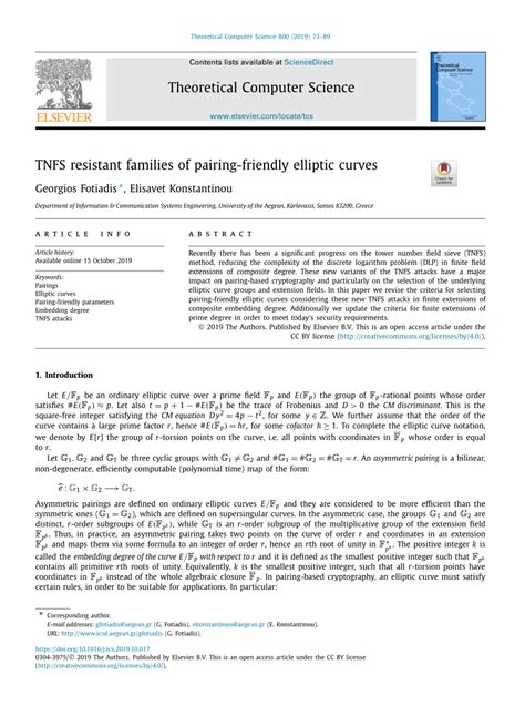 pdf tnfs resistant families of pairing friendly elliptic curves