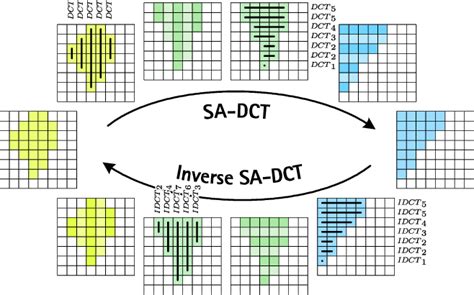 illustration of the shape adaptive dct transform and its inverse download scientific diagram