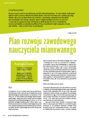 Plan rozwoju zawodowego nauczyciela mianowanego Miesięcznik BLIŻEJ