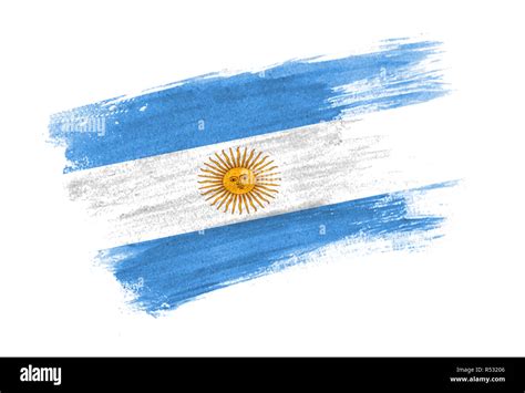 Pincel La Bandera Argentina Estilo Dibujados A Mano Bandera De