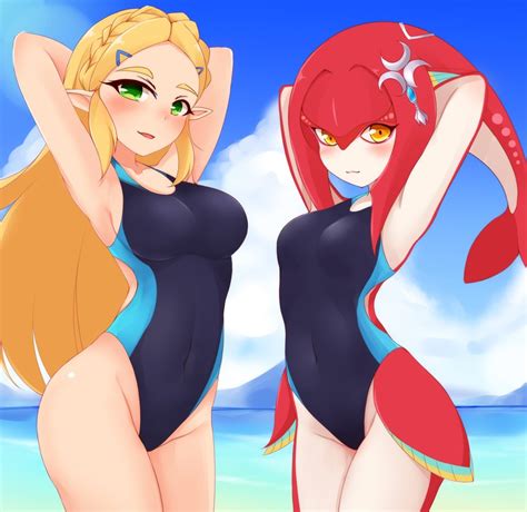 Princess Zelda And Mipha The Legend Of Zelda And 1 More Drawn By