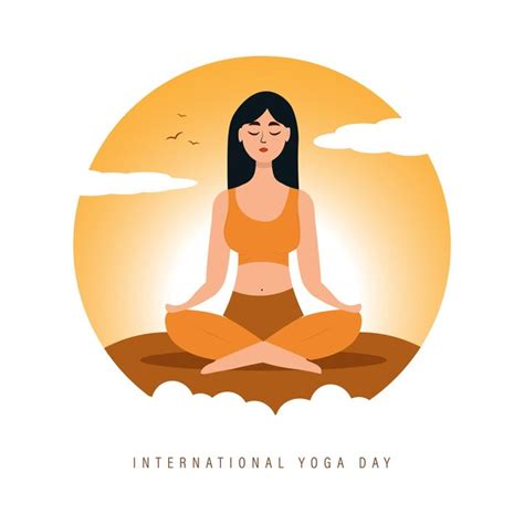 Día internacional del yoga ilustración vectorial Vector Premium