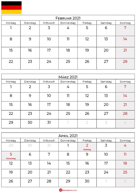 kalender februar märz april 2021 Kalender Kalender vorlagen
