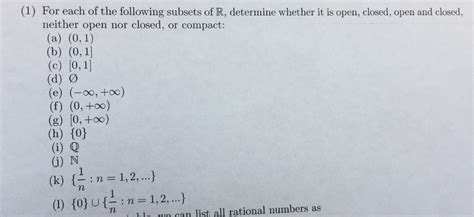 solved for each of the following subsets of r determine