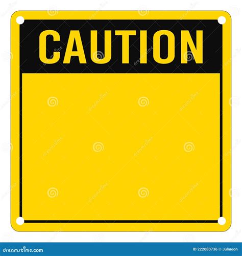 Caution Sign Blank Square Yellow Sign Caution To Warn Of Danger