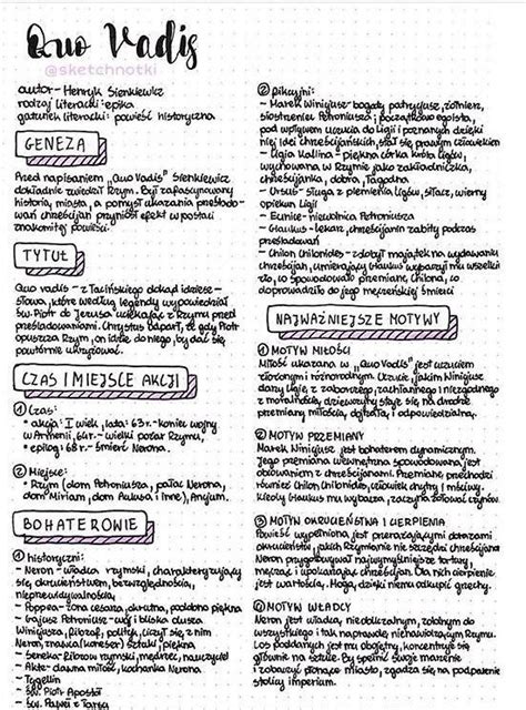 Quo Vadis Notatka Maturo Biologia