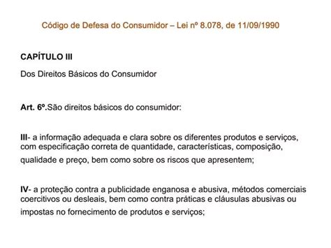 PPT C Digo De Defesa Do Consumidor Lei N 8 078 De 11 PowerPoint