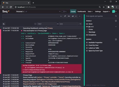implement log monitoring with seq and serilog in net
