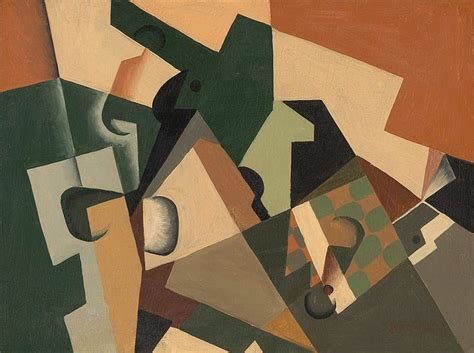Juan Gris 1887 1927 Bicchiere E Scacchiera 1917 Astratto