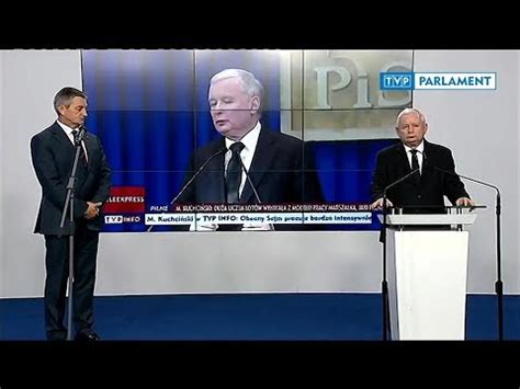 Konferencja prasowa marszałka Sejmu Marka Kuchcińskiego i prezesa PiS