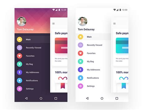 Mobile Menu Design User Interface Examples App Menus