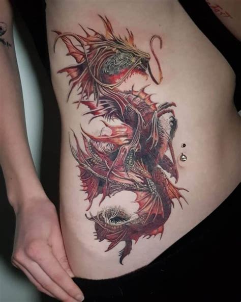 Fiery Dragon Tattoos For Women Inspiration Guide Dragon