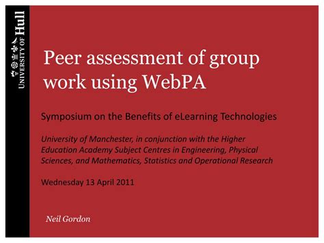 ppt peer assessment of group work using webpa powerpoint presentation id 2400206