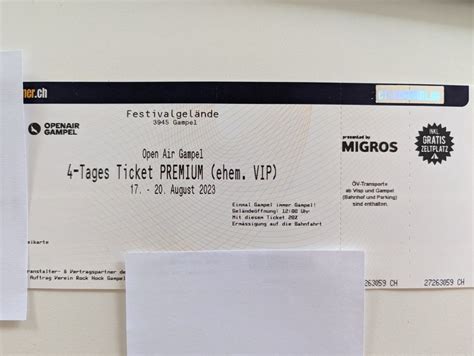 Openair Gampel 4 Tagespass VIP Premium Kaufen Auf Ricardo