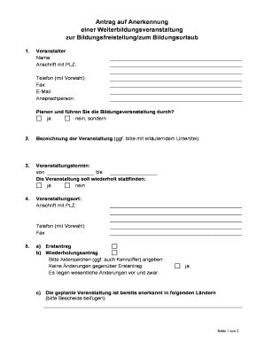 Ausfüllbar Online bildung bremen Bremisches Bildungsurlaubsgesetz