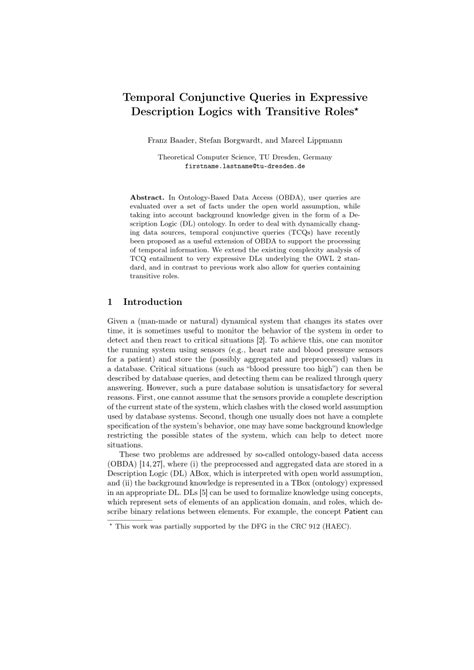pdf temporal conjunctive queries in expressive description logics with transitive roles