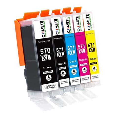 5 Cartouches Compatibles 570XL 571XL Pour Imprimantes Canon PIXMA PGI
