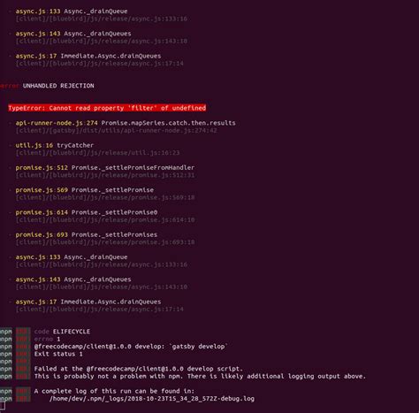 error while running on npm run develop · issue 27083 · freecodecamp freecodecamp · github