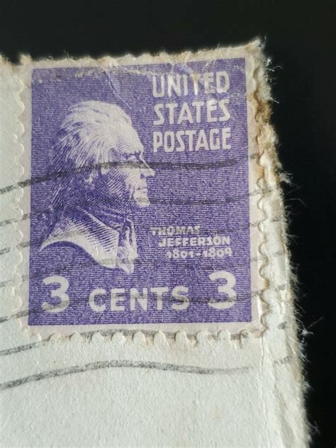 Mavin RARE Thomas JEFFERSON Postage PURPLE 3 Cent STAMP 1945 1947