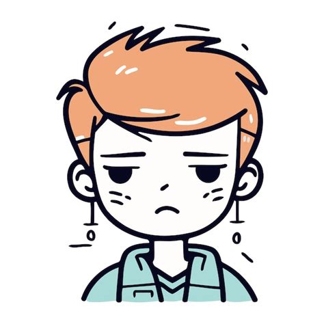 Dessin Animé D un Garçon Triste Qui Pleure Illustration Vectorielle D