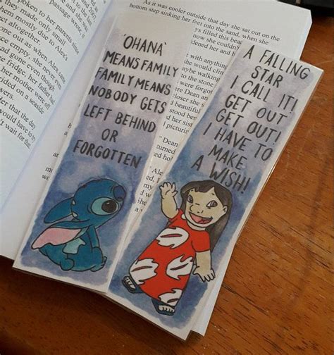 Disney S Lilo Stitch Inspired Illustration And Watercolour Book Marks
