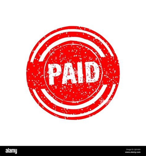 Paid Stamp On Red Background Business Template Vector Isolated