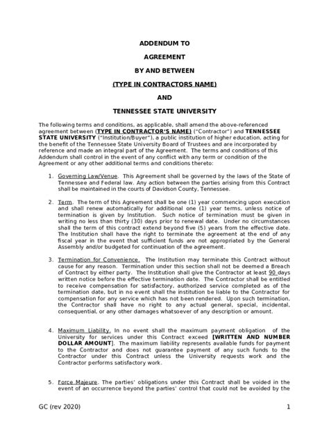 50 SAMPLE Addendum To Agreement Templates In PDFNS Word Doc Template