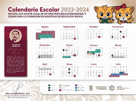 Calendario Escolar 2023 2024 Secretar A De Educaci N Del Estado De