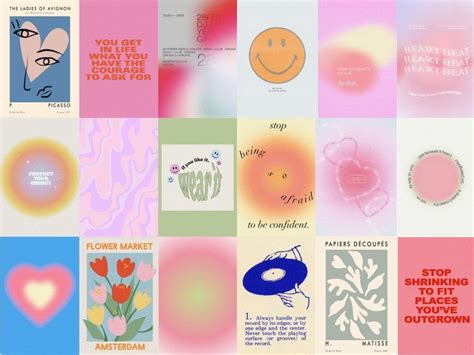 Danish Pastel Aesthetic Wall Collage Kit Danish Pastel Etsy New
