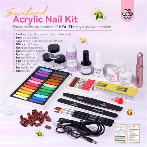 Saviland Kit de uñas acrílicas con taladro kit de uñas para