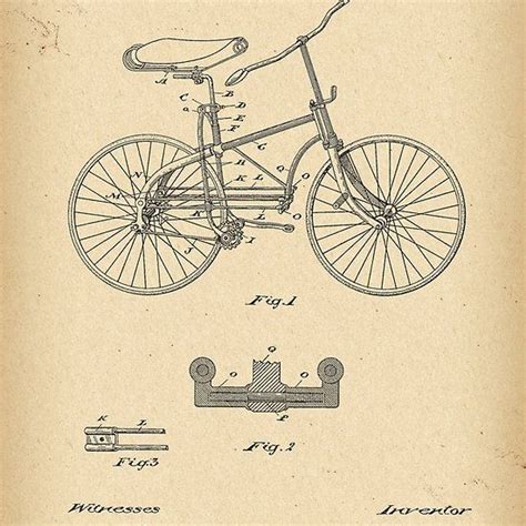 1891 Patent Velocipede Bicycle Archive History Invention Bicycle