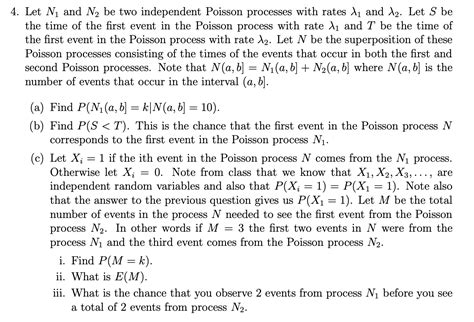 4 let n1 and n2 be two independent poisson processes