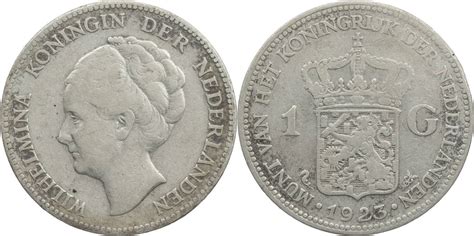 Niederlande 1 Gulden 1923 Wilhelmina Ss MA Shops